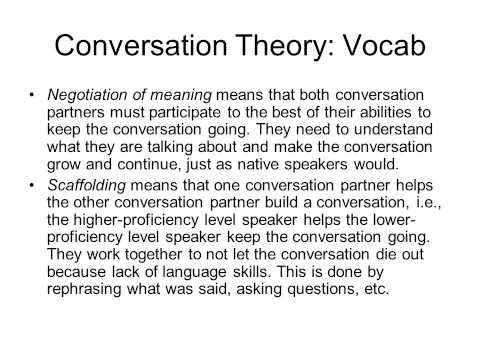 Gordon Pask (1970s): Conversation Theory of Second Language Acquisition