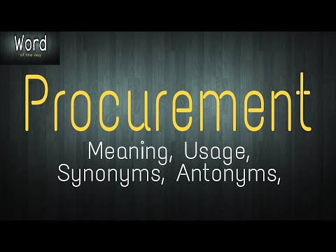 Word of the day - Procurement
