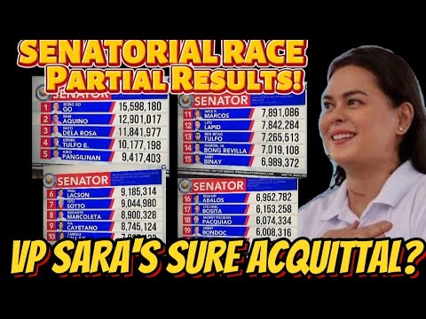 BREAKING NEWS: Senatorial Results 2025, assures ACQUITTAL of VP Sara's impeachment trial?