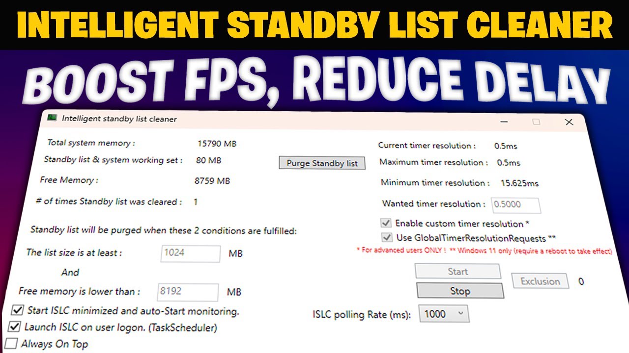 ISLC (Intelligent Standby List Cleaner) - Boost FPS and Reduce Latency! (2025)