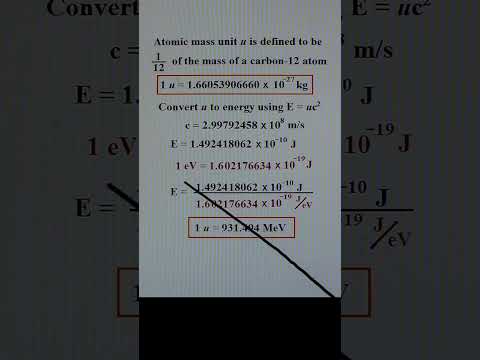 Atomic Mass Unit to MeV