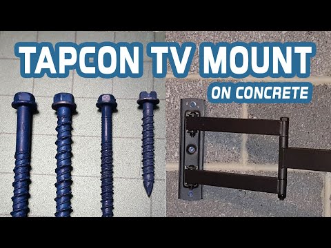 Tapcon TV Mount on Concrete Wall | concrete screws in cinder block holding up a TV