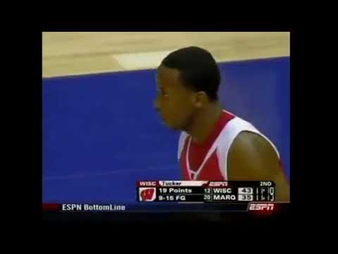 Alando Tucker 28 Points Classic Highlights vs Marquette (12/9/2006)