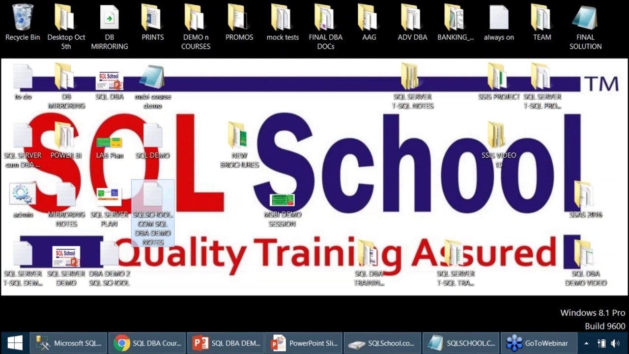 SQL Server DBA (SQL DBA) Demo Video From SQL School