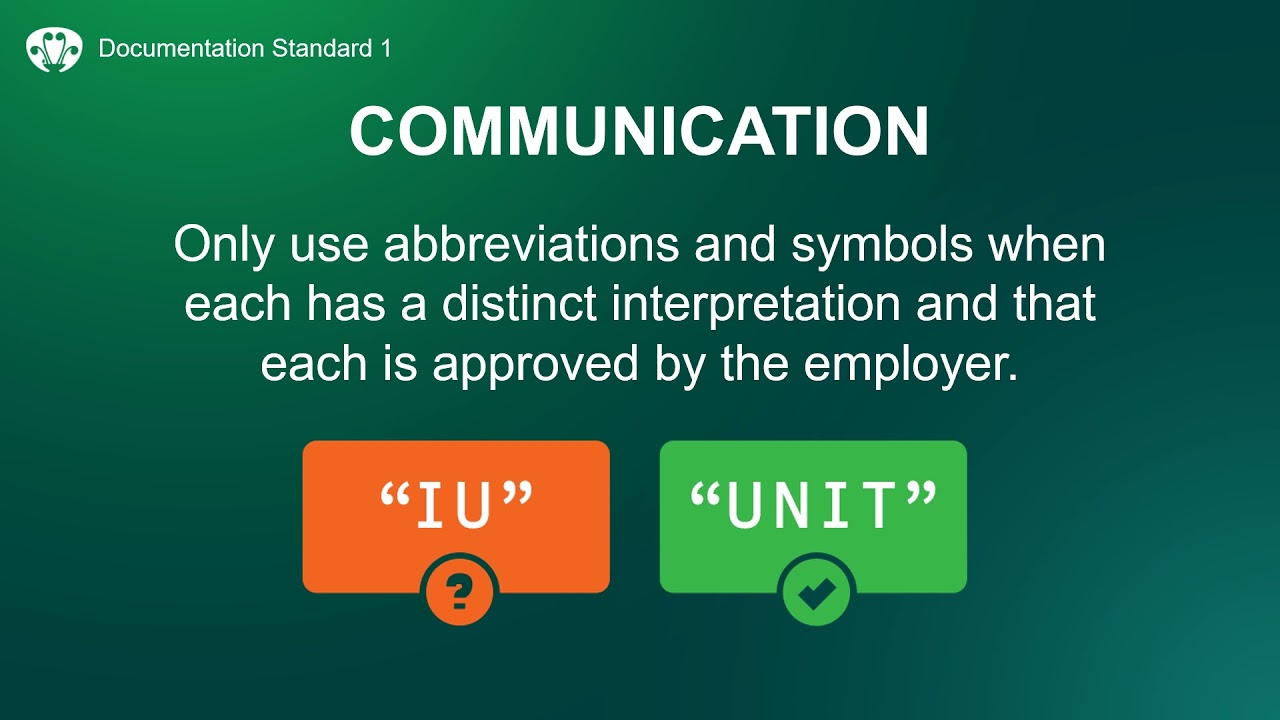 Standards for Documentation