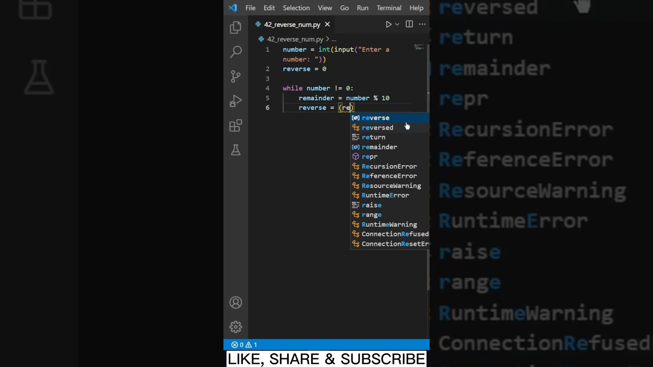 Reverse a number #shorts #python