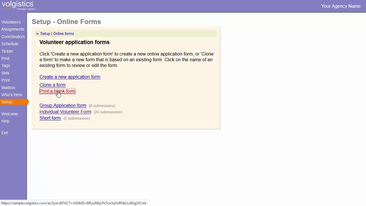 Print blank application forms to create paper applications