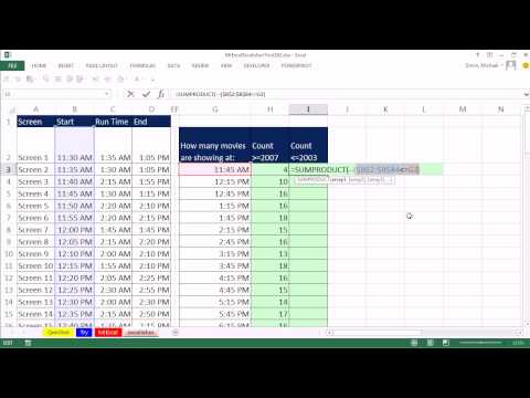 Mr Excel & excelisfun Trick 162 Count Between Upper Lower Time: Data Table COUNTIFS SUMPRODUCT
