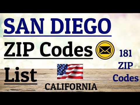 San Diego ZIP Code s List || California || USA || 181 ZIP Codes