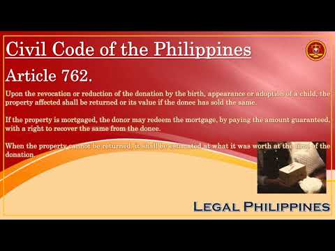 How Reduction In Donation Is Done When A Child Is Born, Appears Or Adopted | Civil Code Article 762