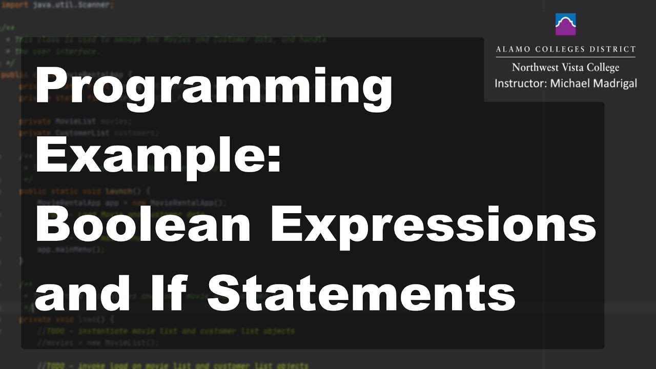 Java 1 Online, [5.01] Conditionals and Loops: Boolean Expressions and If Statements Example