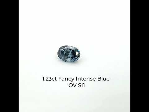 Oval Shape Fancy Intense Blue Diamond 1.23carat IGI Certified RAINBOW ROSE DIAMONDS