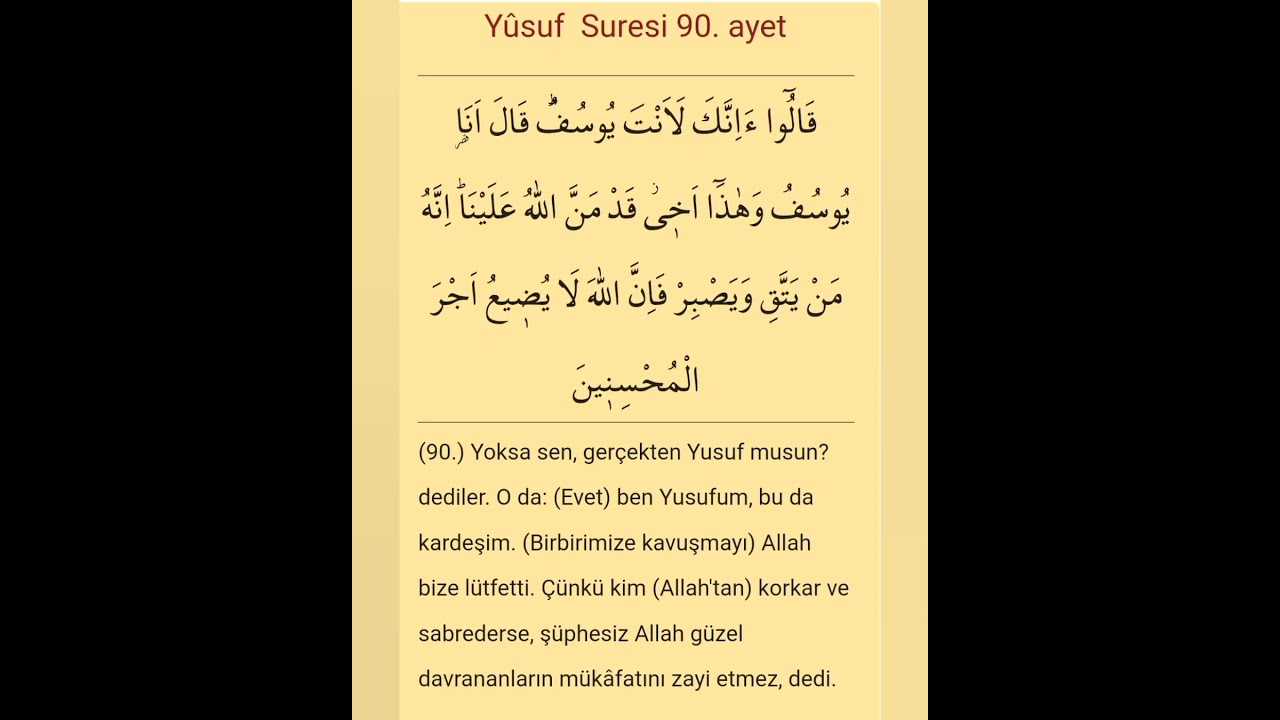 Yusuf Suresi 12 90 Ayet