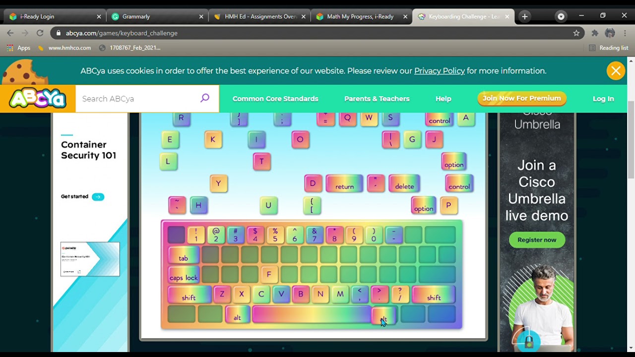 playing Keyboarding challenge