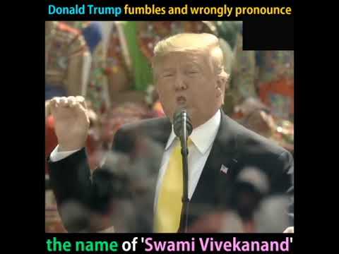Donald Trump fumbles and wrongly pronounce the name of 'Swami Vivekanand' in Ahmedabad