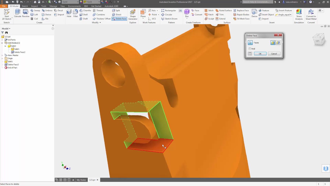 Autodesk Inventor Quick Tip: Delete Face