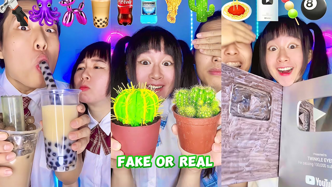 Random Emoji Food Challenge ASMR Compilation!🥵bubble tea(Part17)