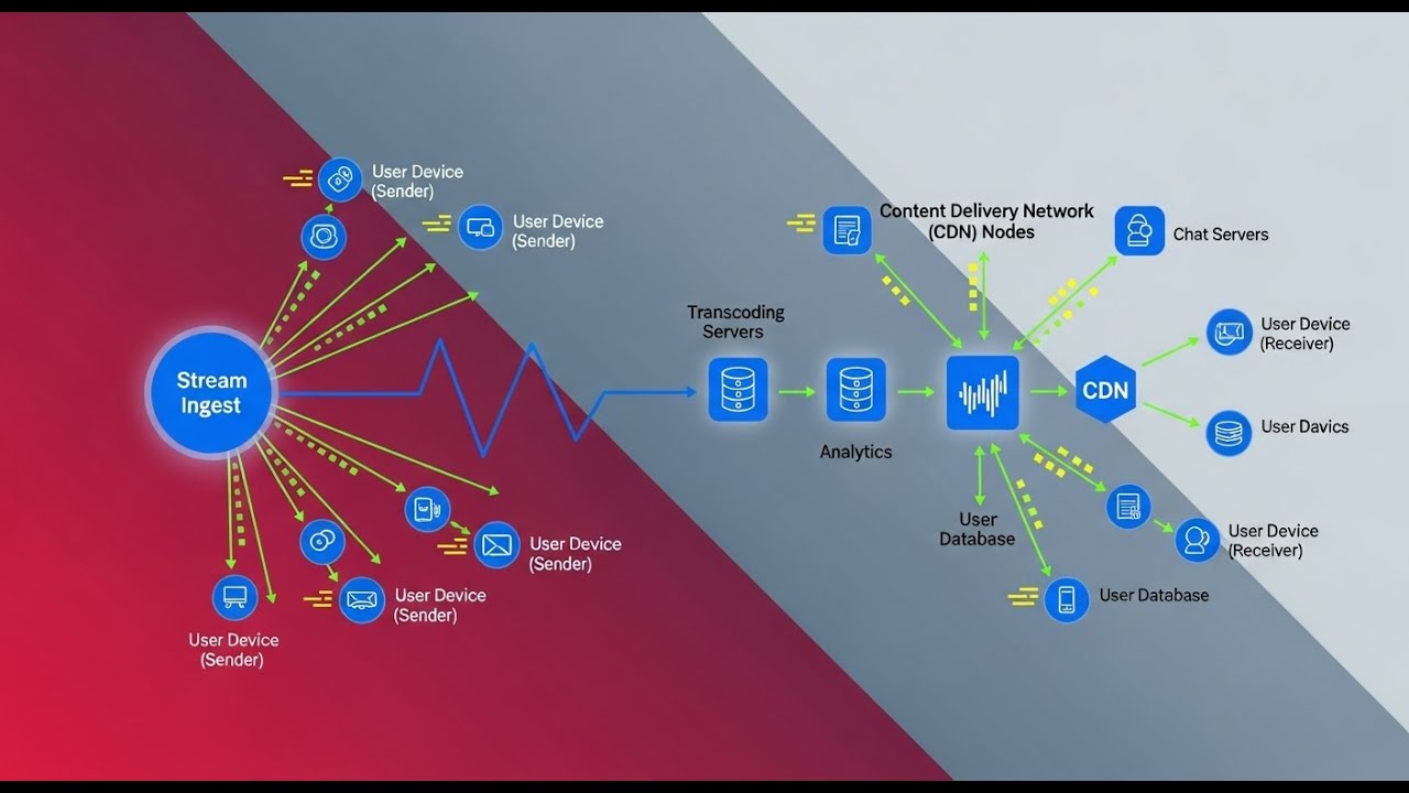 Live Streaming Architecture Explained: How YouTube, Twitch & Netflix Live Streams Work #systemdesign