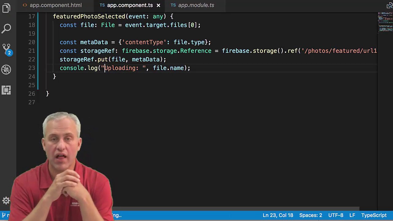 Angular with Firebase course - Firebase Storage - 02 Image Uploads