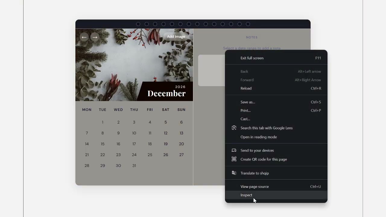 Calendar Component Demo