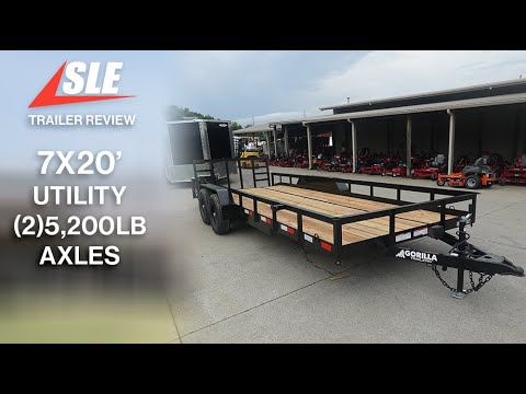 7x20 Heavy Duty Dovetail Utility Trailer (2) 5,200lb Axles with Brakes