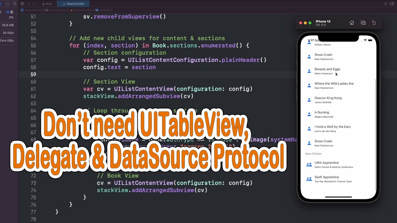 New List with UIListContentView & UIListContentConfiguration | iOS & Swift Tutorial | Fx Studio
