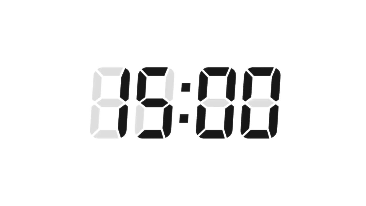 15 Seconds Digital Countdown Timer | White Background | Black Text | No Sounds