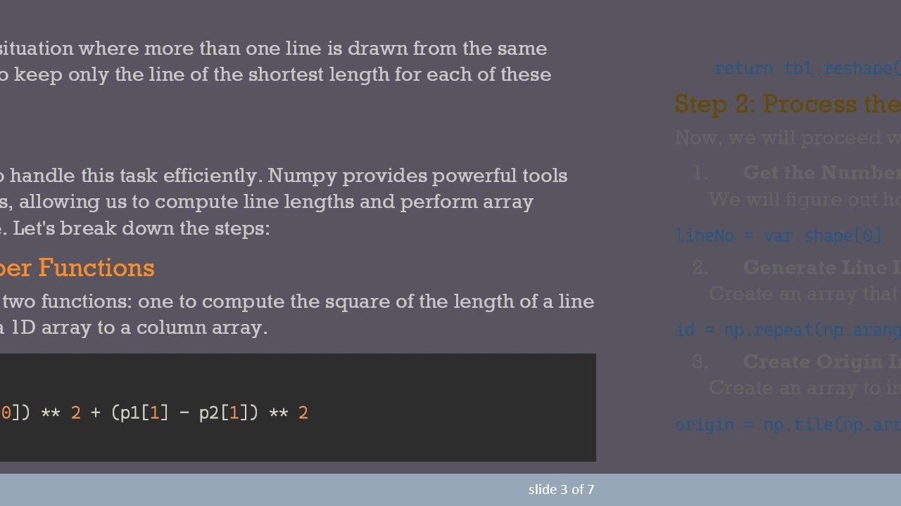 Keep the Shortest Line from Multiple Detected Lines with Python and Numpy