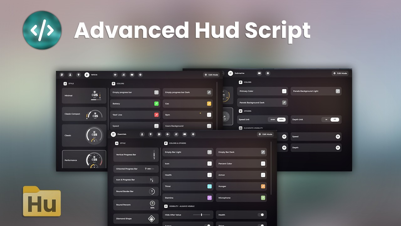 Advanced HUD System (HUD Maker) [Standalone] [ESX] [QBCore] [Qbox] | Fivem Script