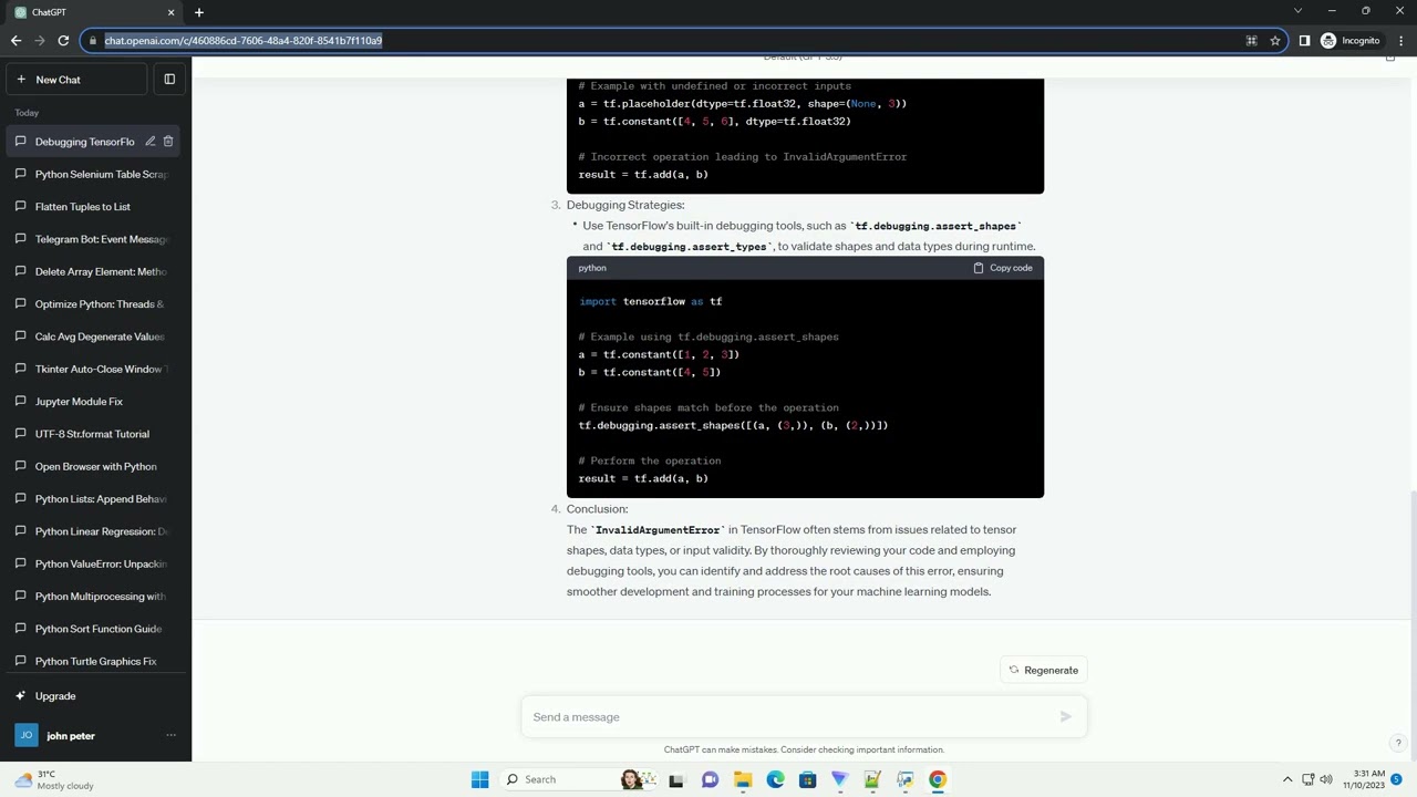 I am getting following error tensorflow python framework errors impl InvalidArgumentError
