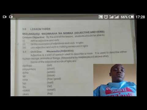 Adjectives and Verb in Igbo Language/Jss2/first term/week 3