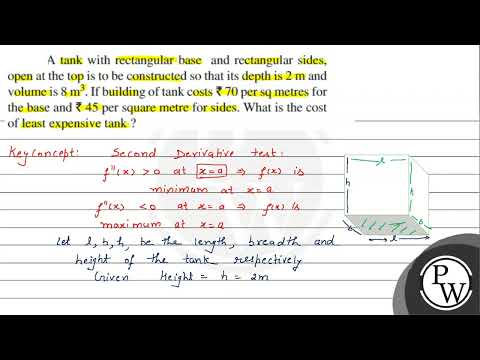A tank with rectangular base and rectangular sides, open at the top...