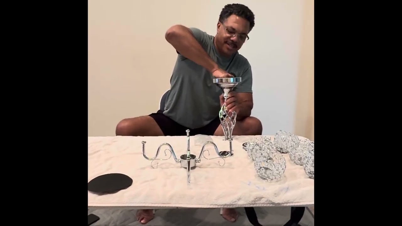 Nitial 5 Arm Crystal Candelabra Instructional video by P and TJ