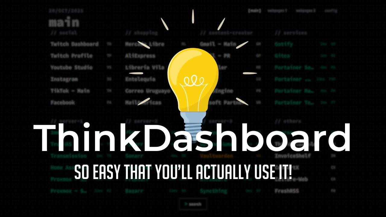 ThinkDashboard: Minimalist Bookmark Manager You Can Deploy In Minutes!