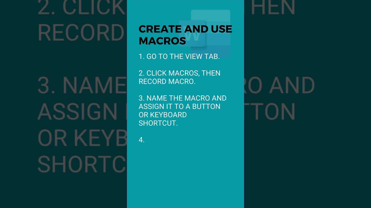 Word Tip 10: Create and Use Macros #tech #word #worddocument