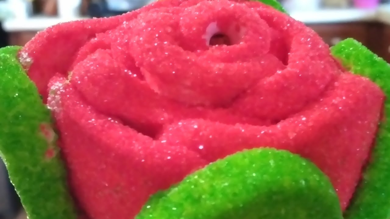 Rosa escarchada de bombón Facil y rápida de aser . Sin pegamento glas .🌹