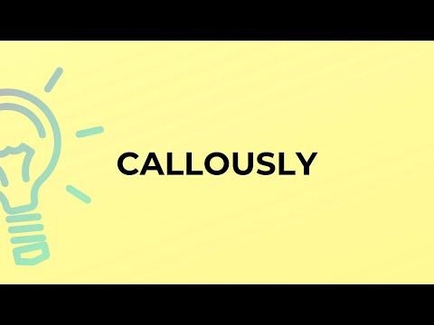 What is the meaning of the word CALLOUSLY?