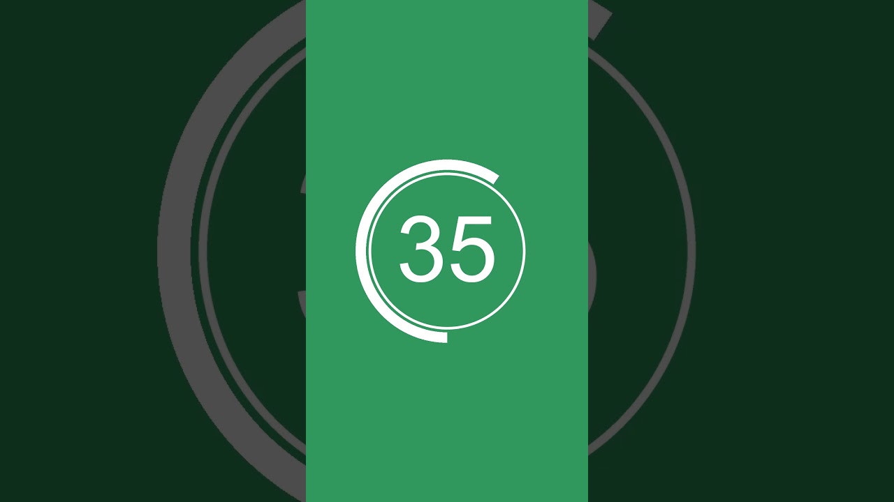 60 second timer countdown video sea green and medium sea green portrait video