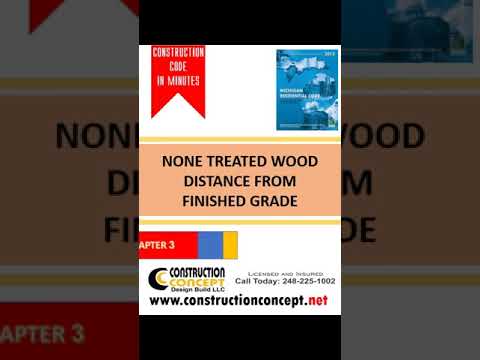 Minimum distance requirement to untreated wood to finished grade. in Michigan Residential Code