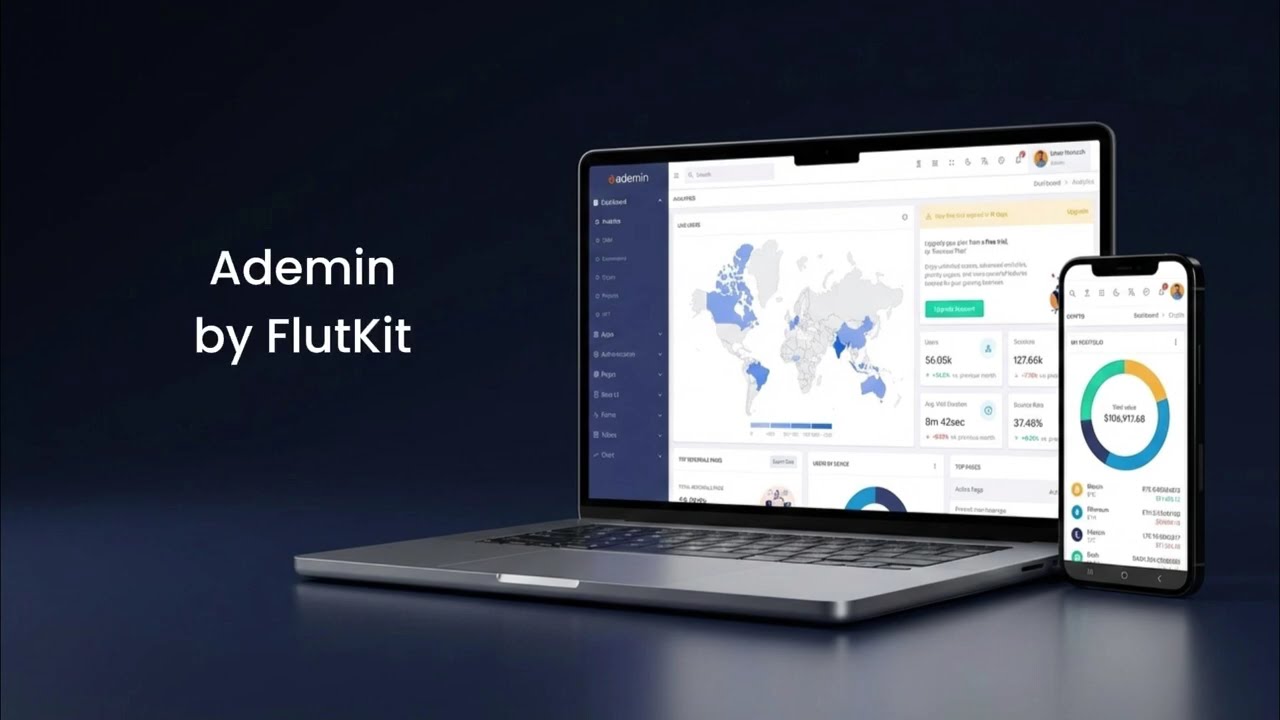Ademin by FlutKit – Complete Flutter Dashboard UI Kit (Web, Desktop & Mobile)