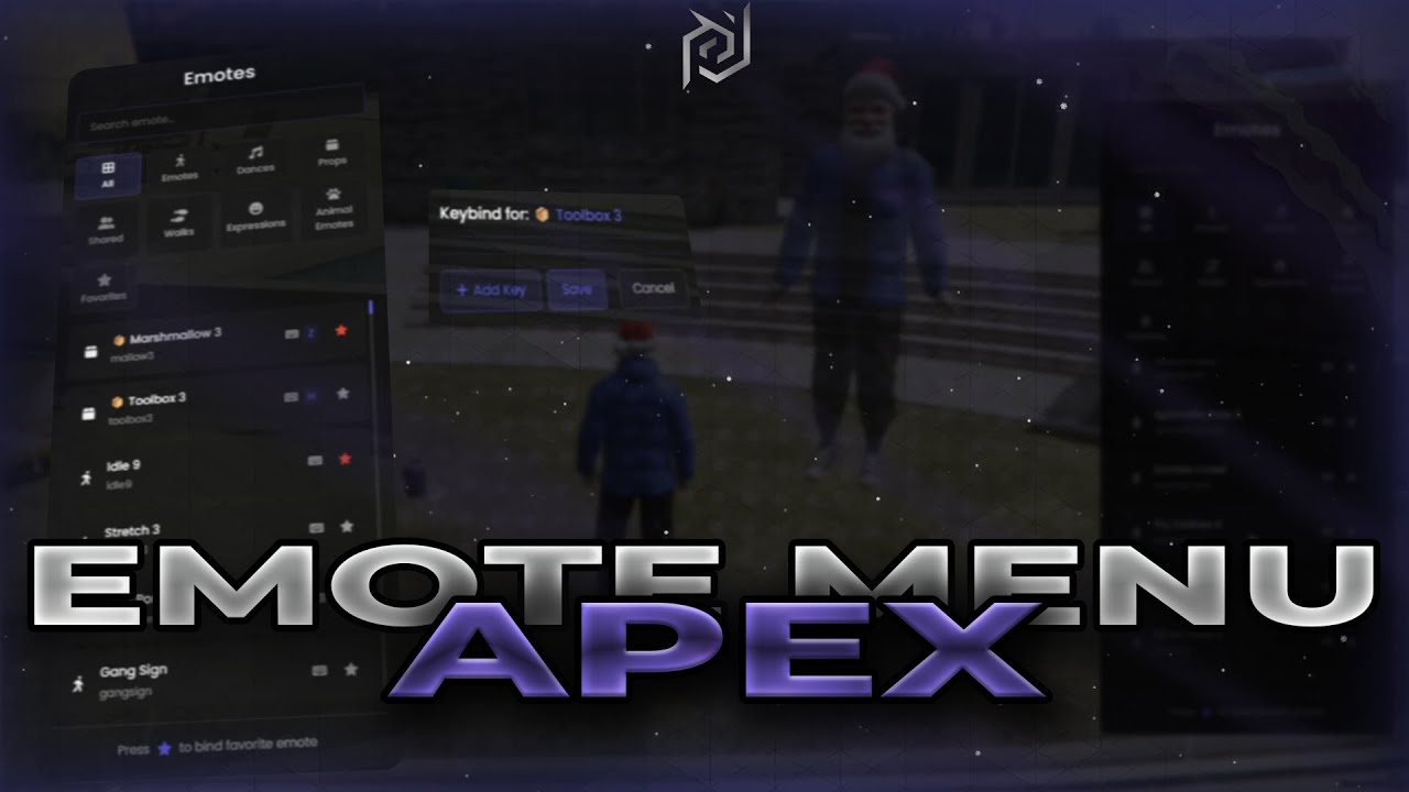 Emote Menu APEX - FiveM Script [QBCore - FREE]