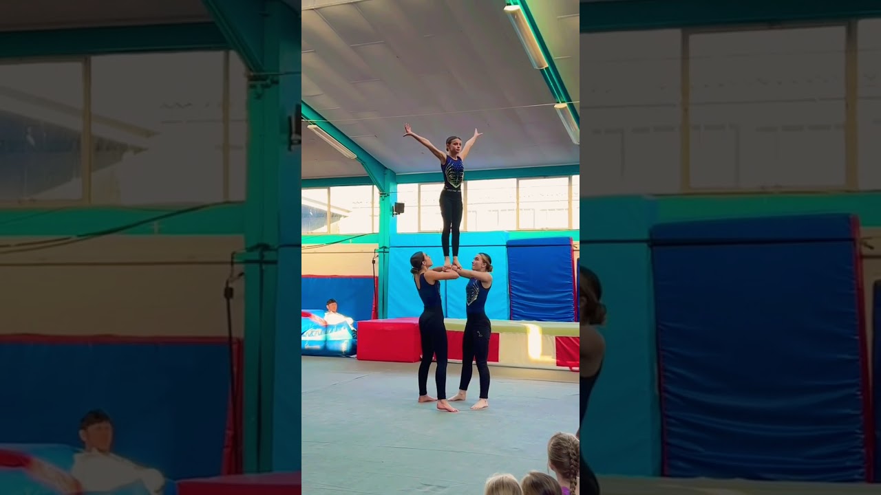 Rate this ACROBATIC GYMNASTICS Women's Group tuck back. #shorts #acro #acrobaticgymnastics