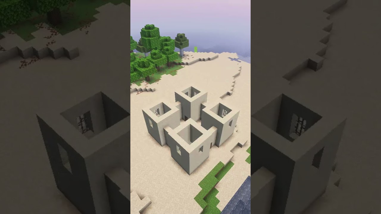 How to Build a Four Player Sandcastle Base #minecraft #minecraftbuilding #minecraftbuildtutorial