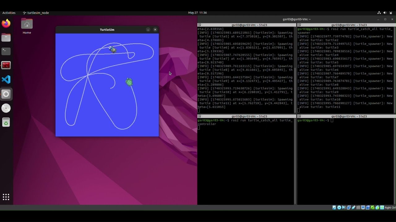 ROS2 - Multi-Turtle Catcher using python