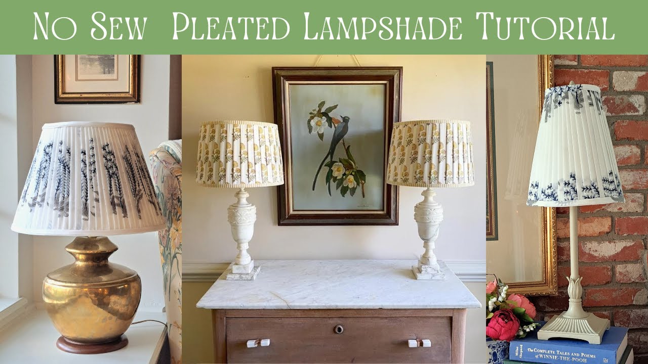 No Sew Pleated Lampshade Tutorial Home Decorating DIY