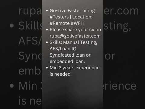 Work From Home Job| Manual Testing Jobs| Remote