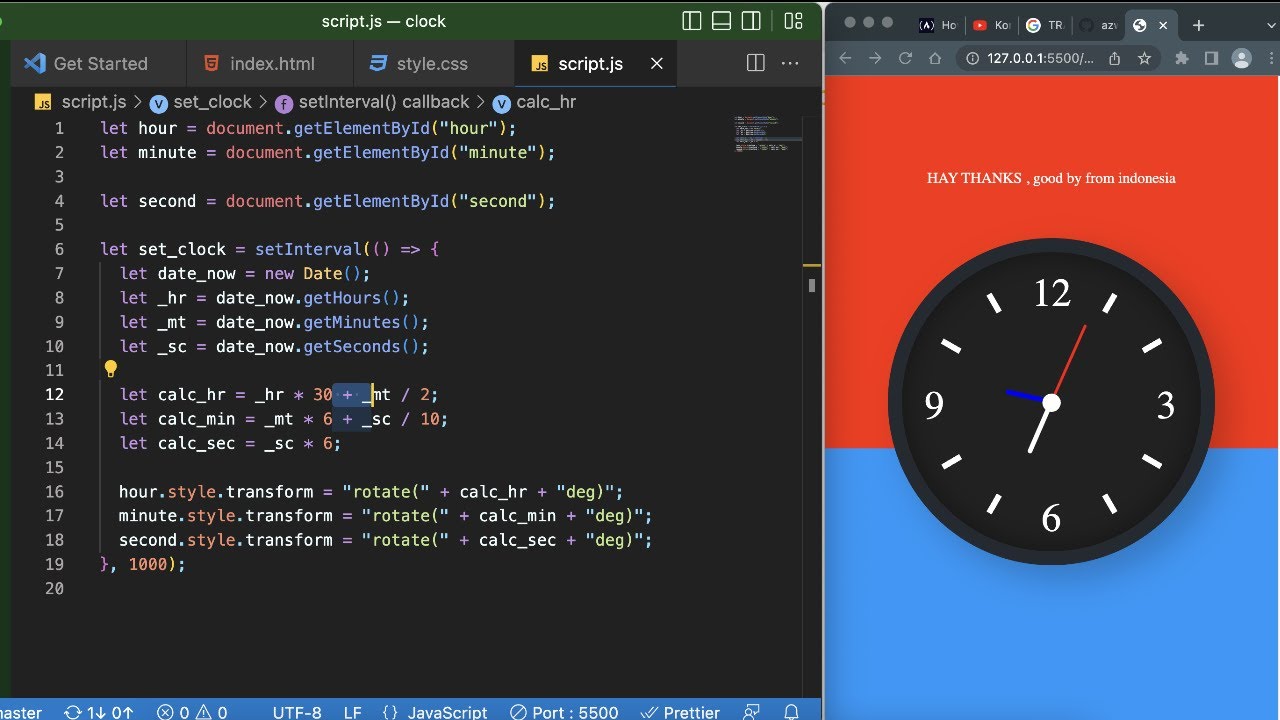 ASMR PROGRAMMING - CREATE CLOCK ANALOG JAVASCRIPT - NO TALK