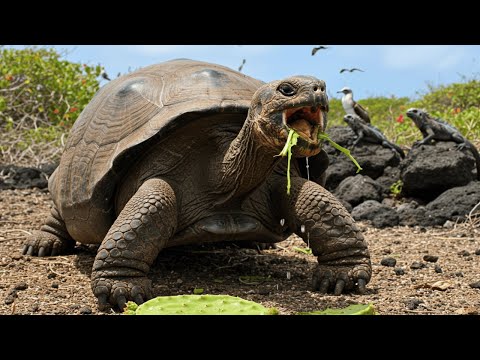 🐢 Galápagos Tortoises: Giant Shells, Long Lives & Leaf Crushers! 🌿 | Fun Animals for Kids