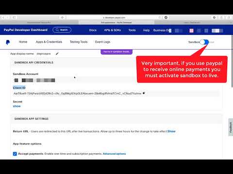 SANDBOX API CREDENTIALS Cliend ID PAYPAL