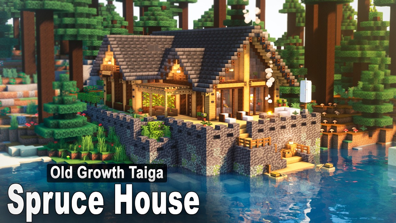 Minecraft: How to build a Spruce House | Easy Tutorial - Minecraft Builders